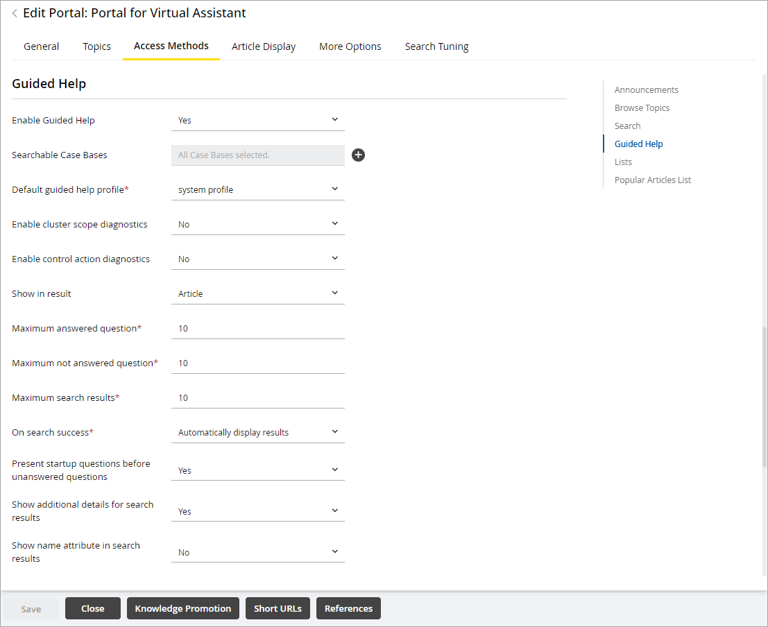 Configuring a Portal for the Virtual Assistant